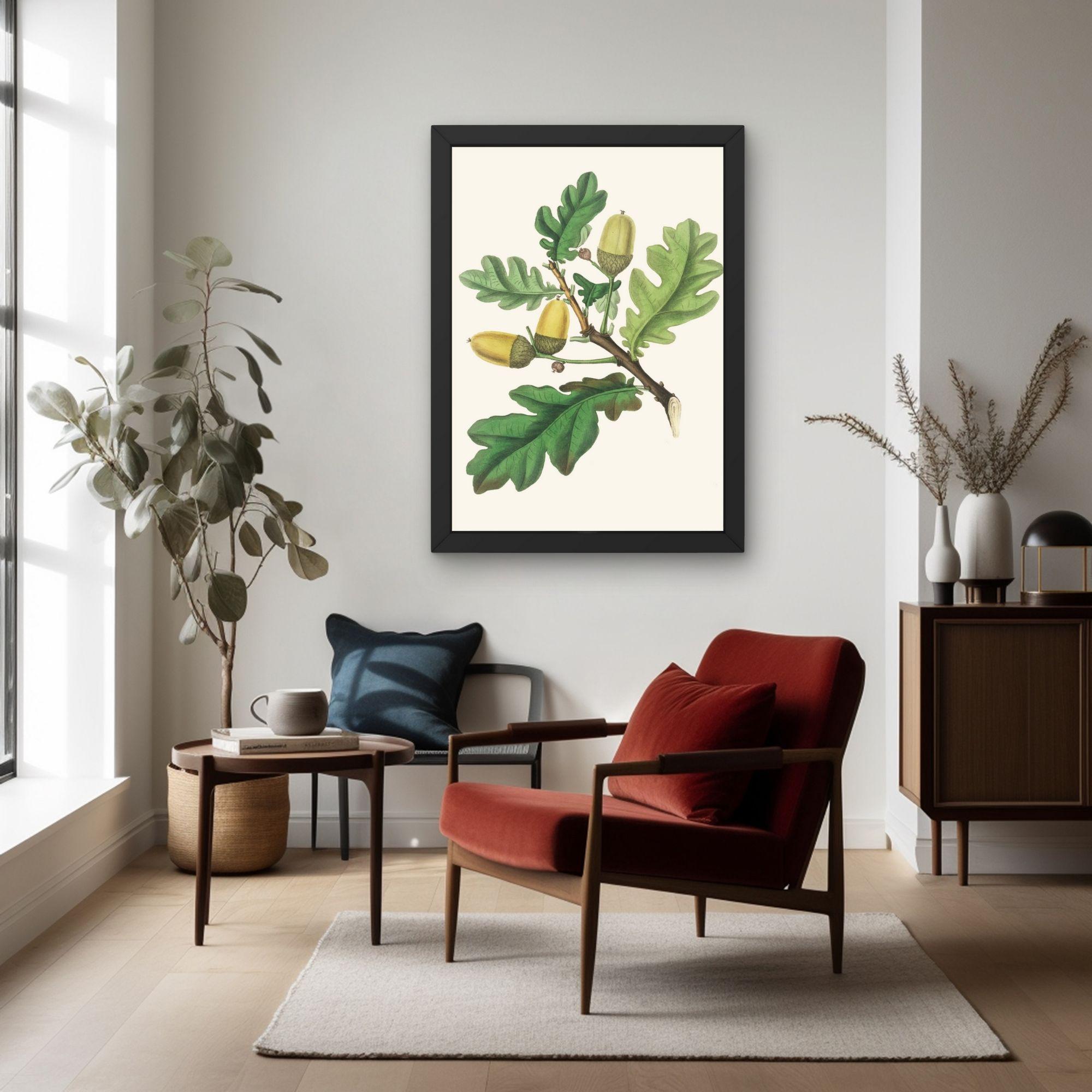 Acorns and Oak Leaves Printable Autumn Wall Art. Popular Right Now! - Etsy