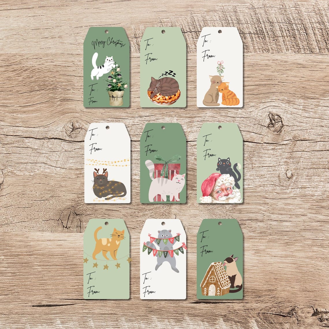 Set of Printable Crazy Cat Lady Gift Tags. Christmas Tags for Digital ...