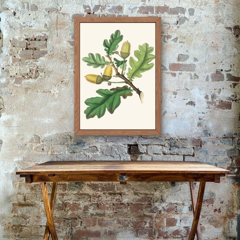 Acorns and Oak Leaves Printable Autumn Wall Art. Popular Right Now! - Etsy