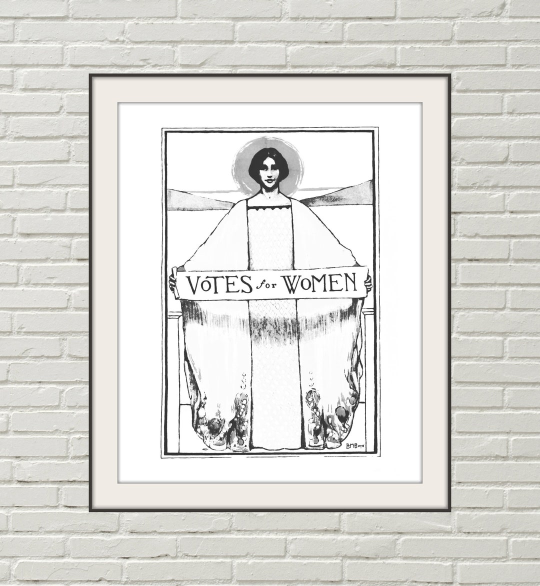 Suffrage Poster Adult Coloring Page 8 X 10 Feminist Print Votes for ...