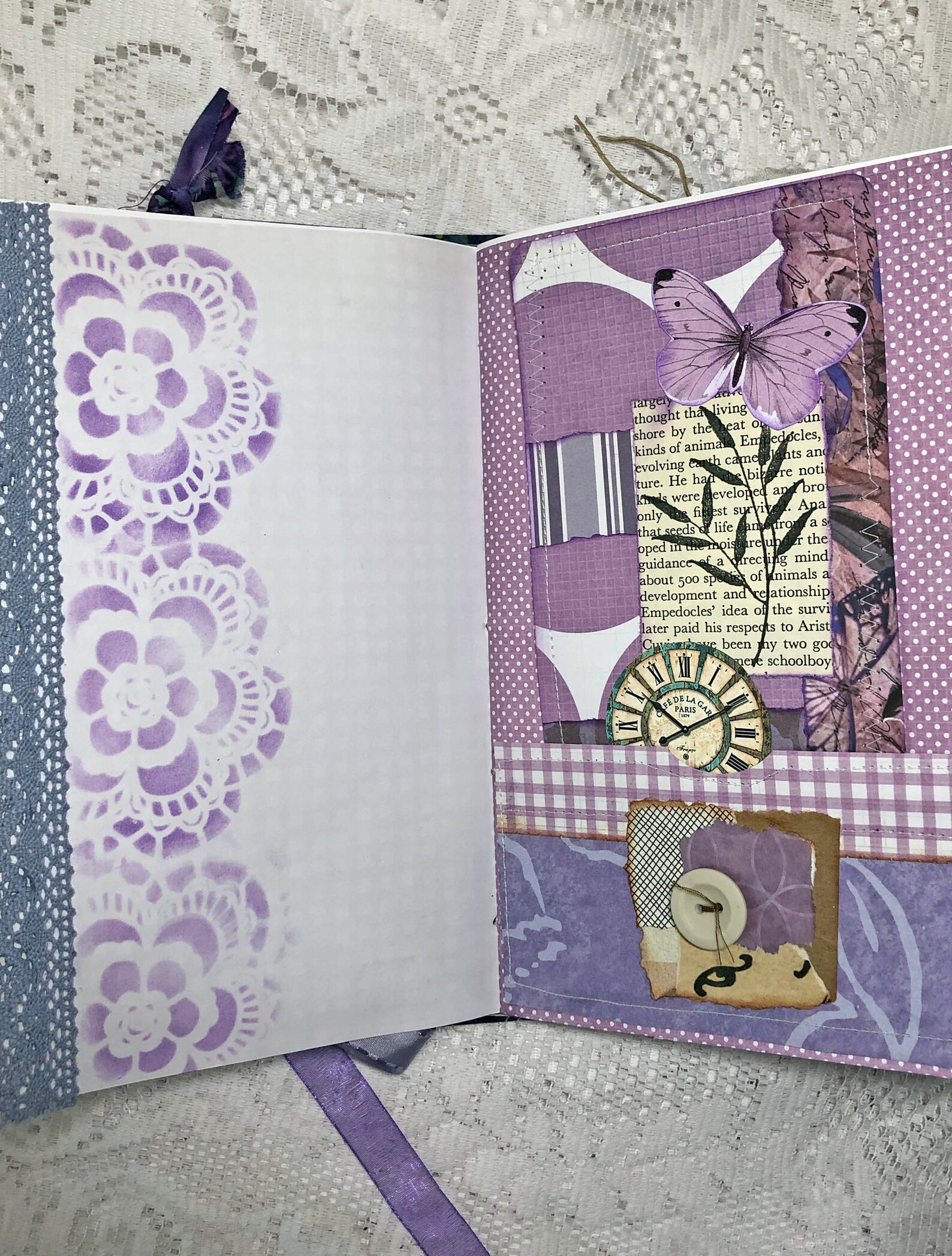 Purple Batik Junk Journal: Handmade Retro Floral Diary - Etsy