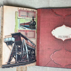 Vintage Railroad Journal _ Handmade Junk Journal _ LIGHTLY EMBELLISHED ...