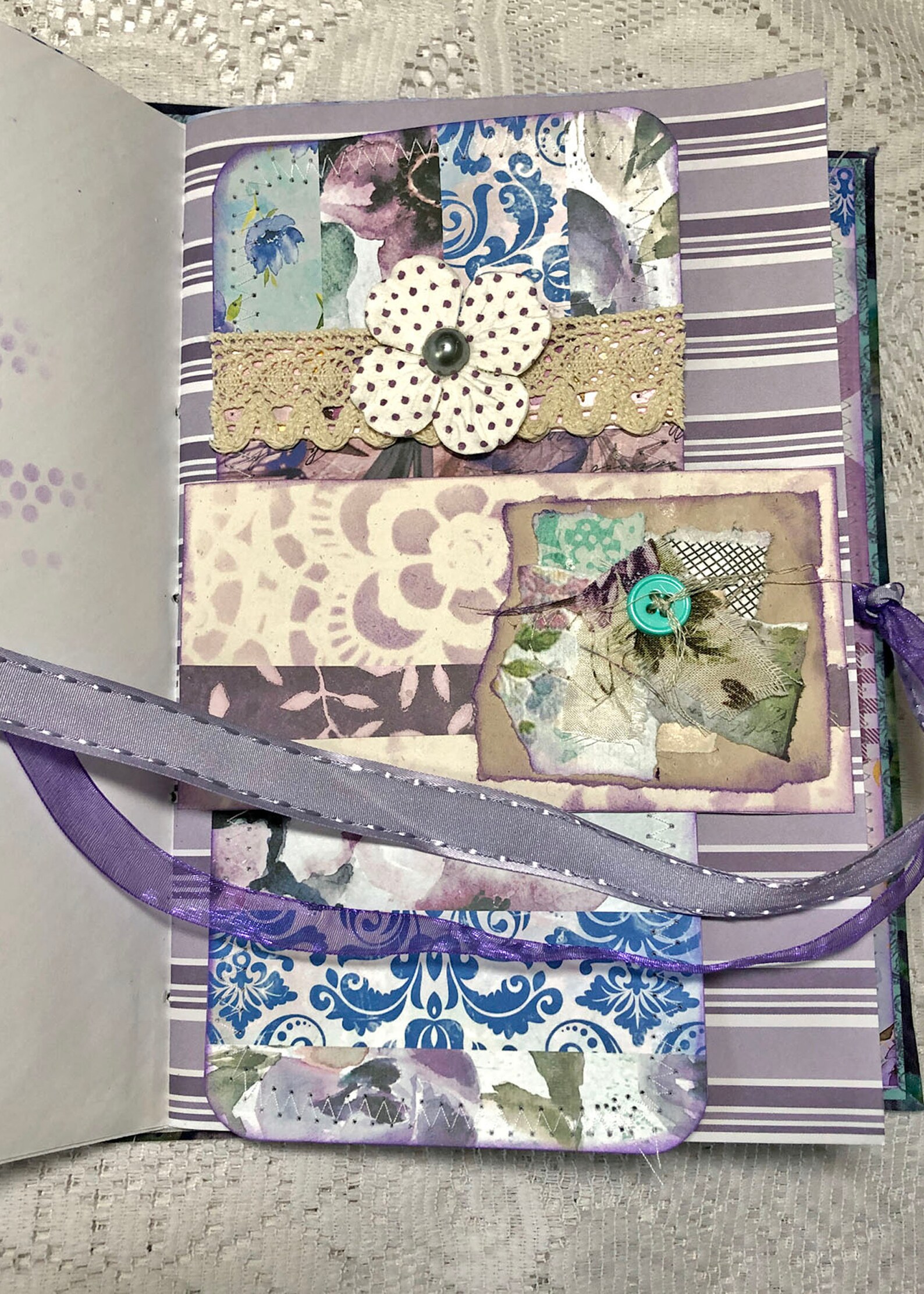 Purple Batik Junk Journal: Handmade Retro Floral Diary - Etsy