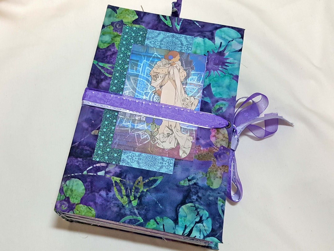 Purple Batik Junk Journal: Handmade Retro Floral Diary - Etsy