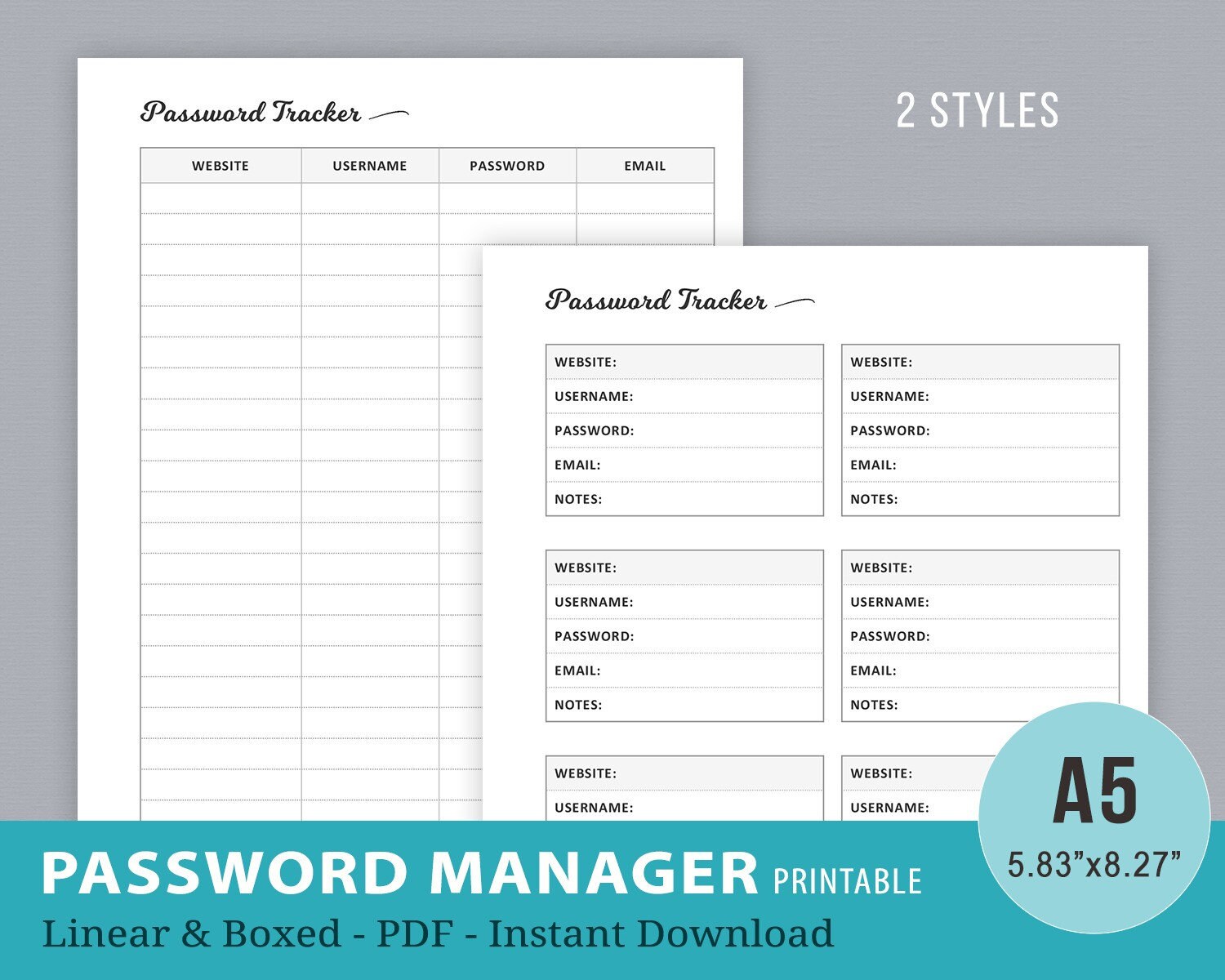 Password Manager, Password Tracker, Password Planner Printable ...