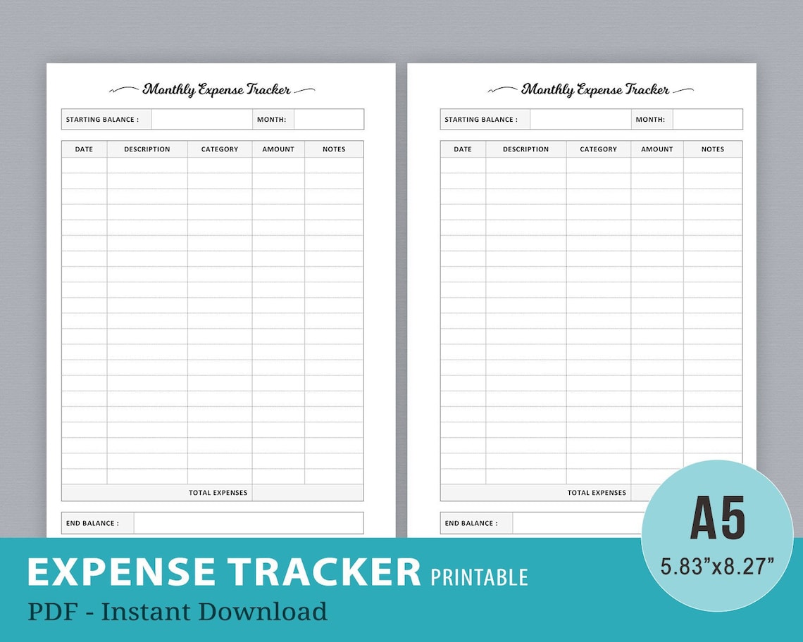 Expense Tracker Budget Planner Monthly Finance Planner | Etsy