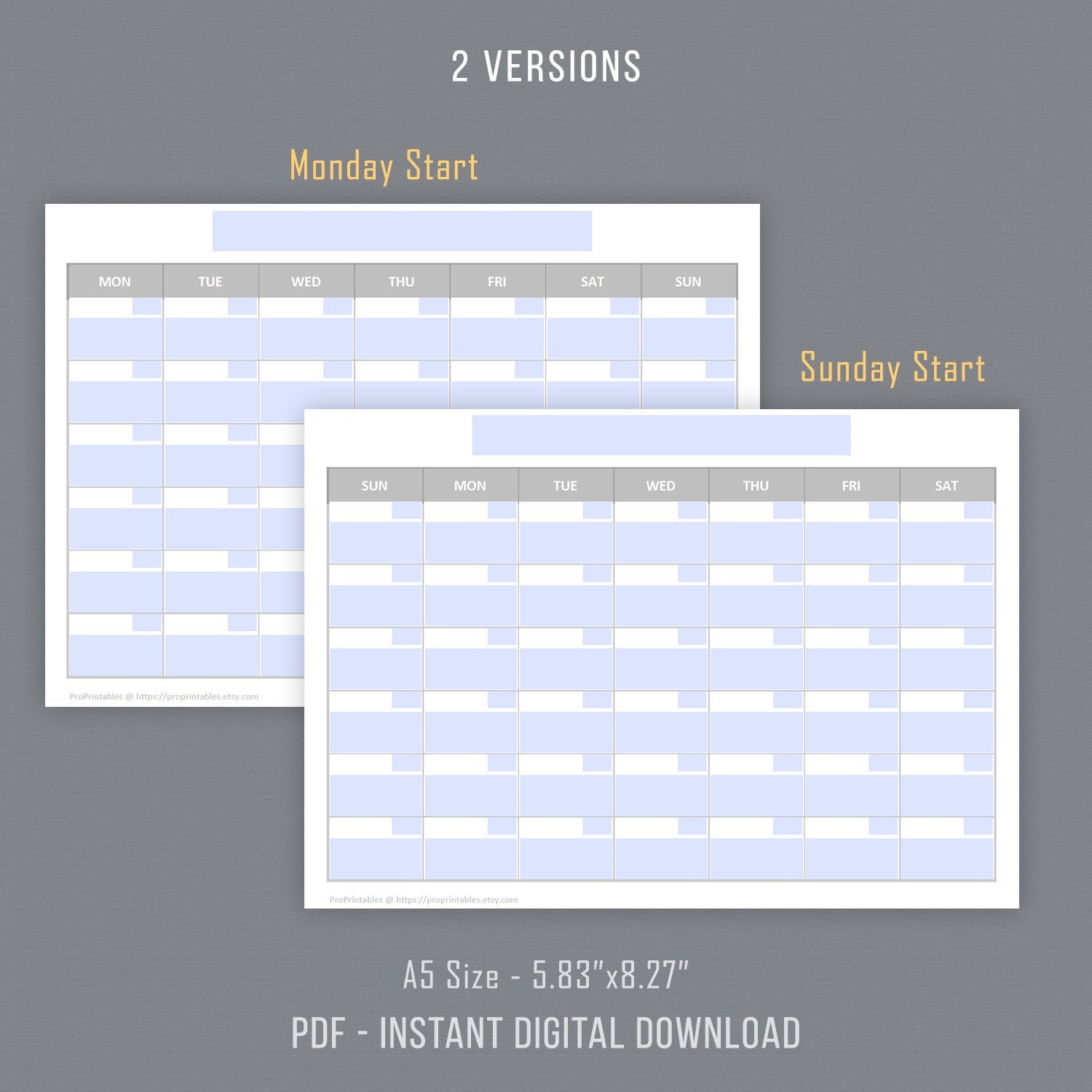 Editable Calendar Template, Printable Monthly Calendar, Sunday Start ...