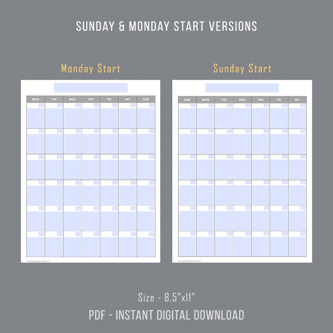 Editable Calendar Templates, Editable PDF, Printable Calendar, Monthly ...