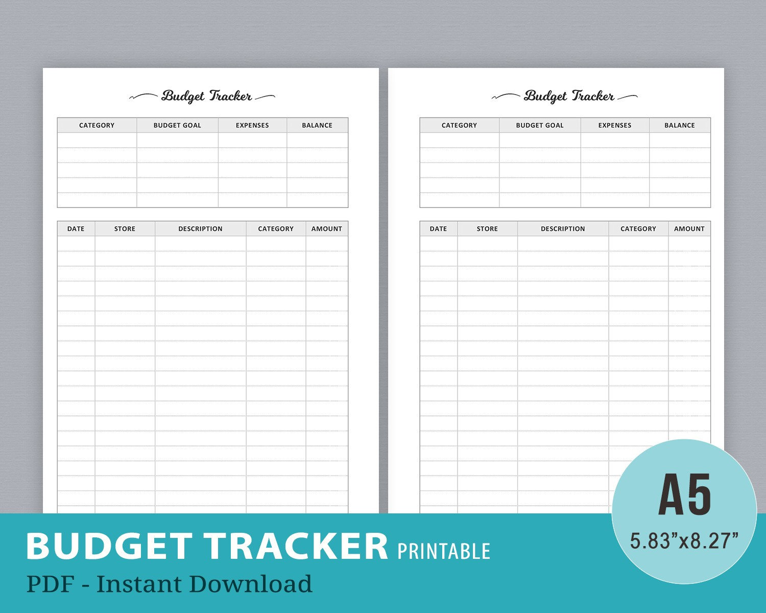 Budget Tracker Planner Sheet Printable, Finance Goal Tracker, Expense ...