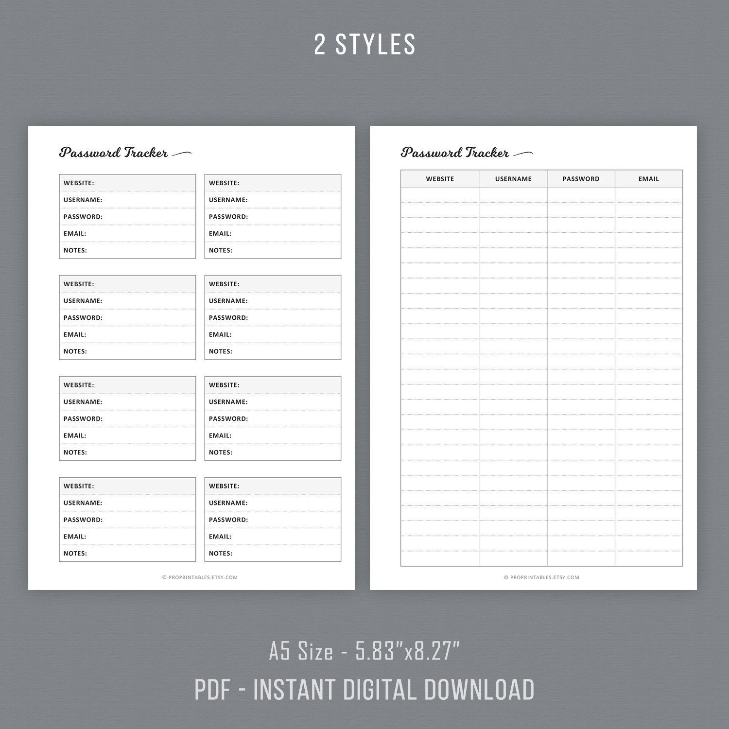 Password Manager, Password Tracker, Password Planner Printable ...