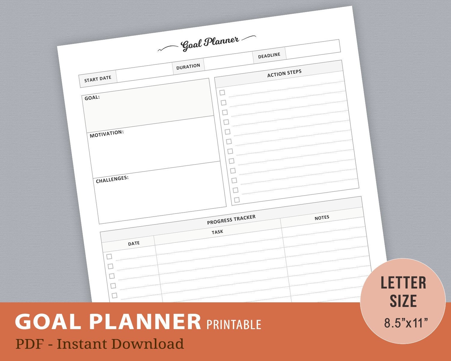 Goal Planner Goal Tracker Planner Pages Planner Inserts - Etsy