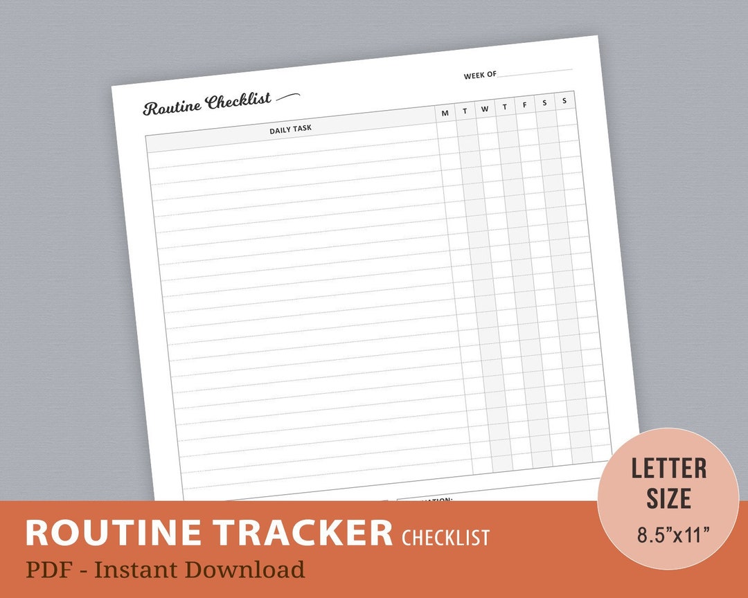 Daily Routine Checklist, Daily Planner Printable, Routine Chart, Weekly ...