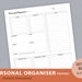Personal Organizer, Daily Planner, Personal Planner Printable, to Do ...