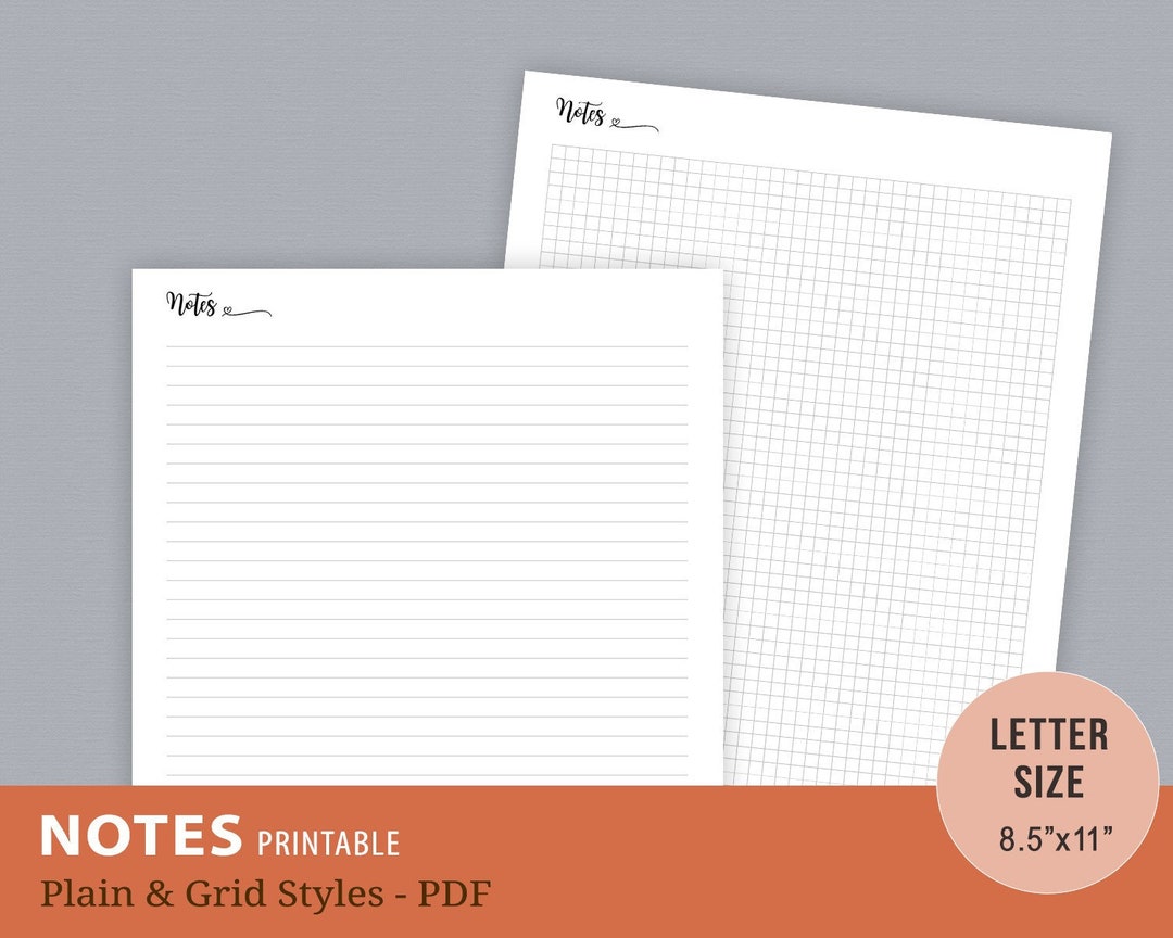 Notes Page, Notes Page, Graph Paper, Grid Notes, Notebook Pages ...
