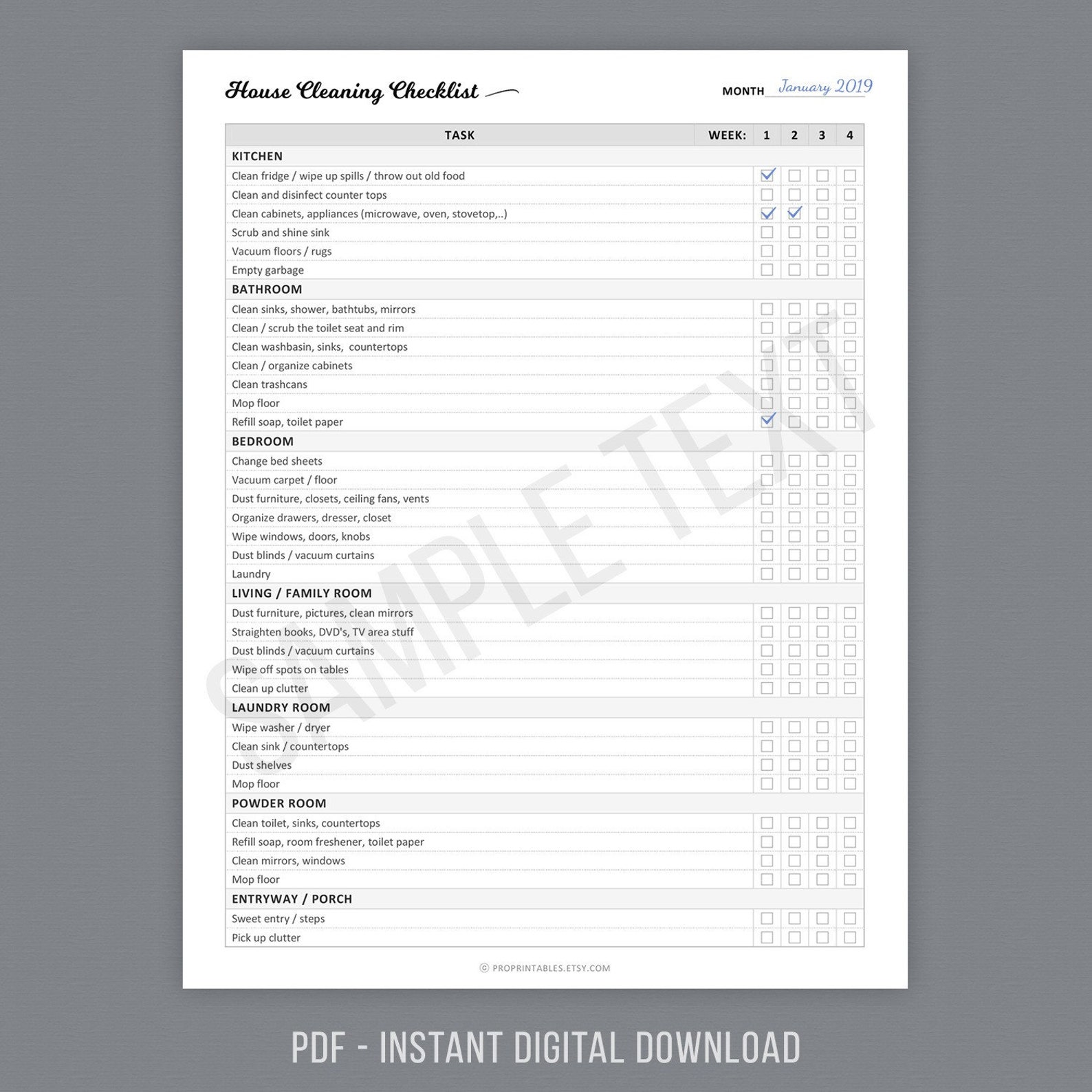 House Cleaning Chores Checklist, Weekly Cleaning, Chore Chart, House ...