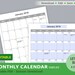 Editable Calendar Templates, Editable PDF, Printable Calendar, Monthly ...