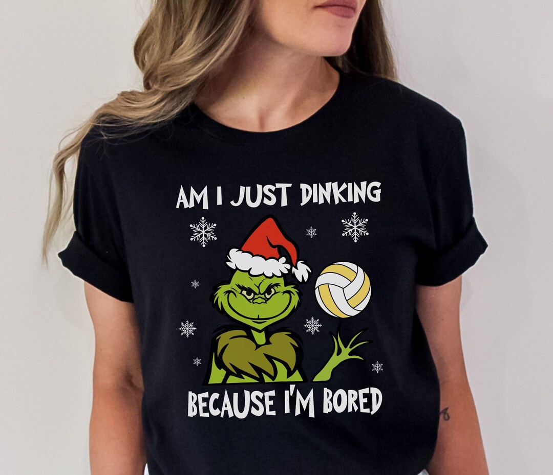 Funny Beach Volleyball Christmas T Shirt, Am I Just Dinking Because I ...