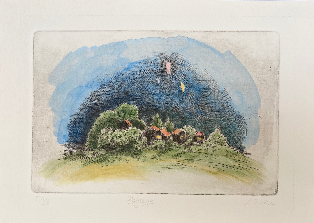 “landscape” Engraving, Etching and Drypoint, Original “landscape ...