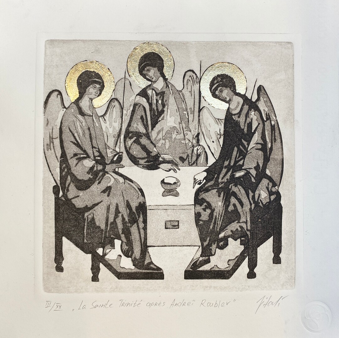Original Engraving holy Trinity After Andrei Rublev - Etsy