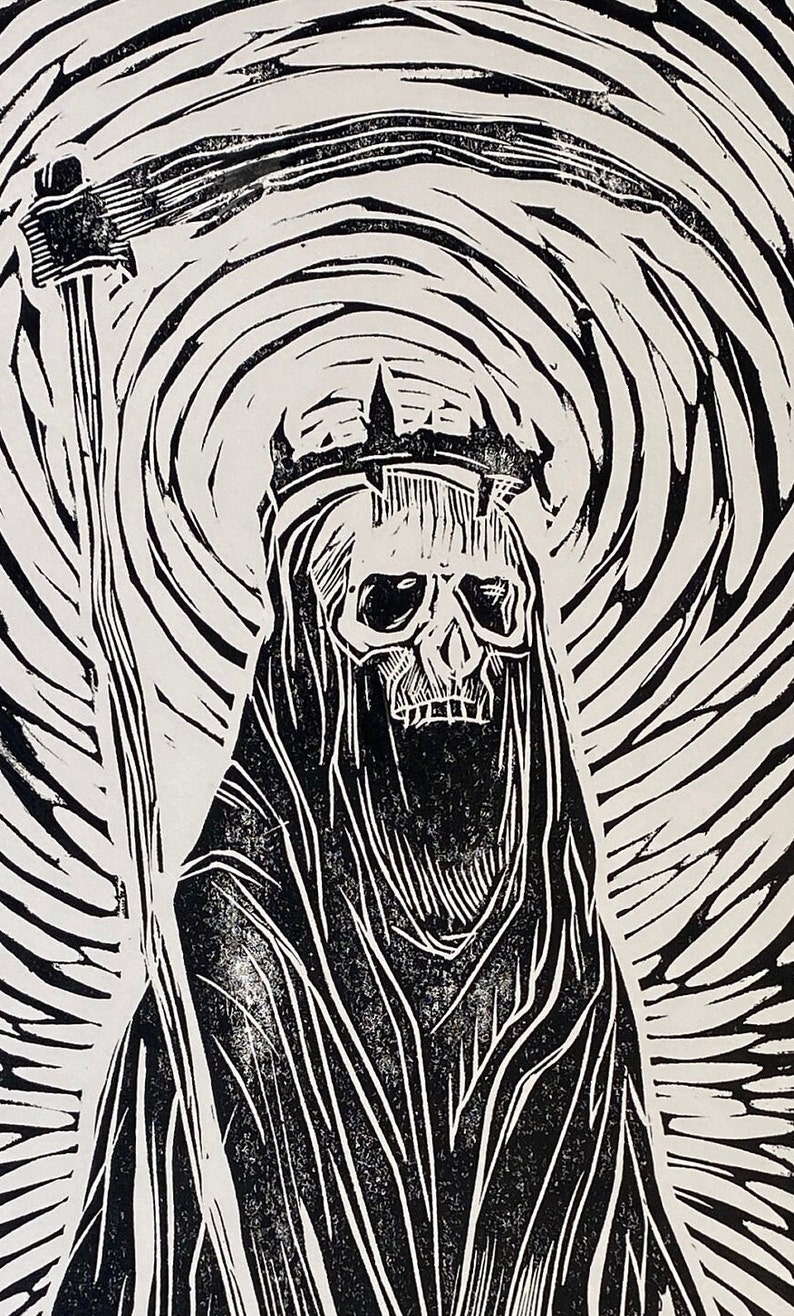 Original Linocut Print "scary Vibration". Hand-pulled, Numbered and ...