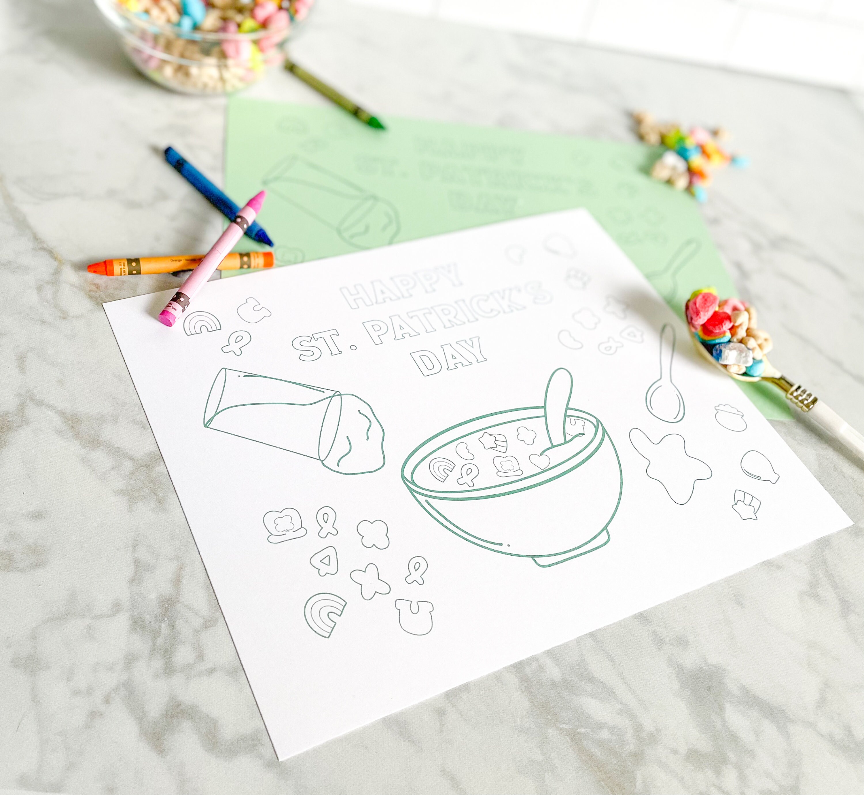 St Patricks Day Printable Placemat St Patricks Day Coloring - Etsy