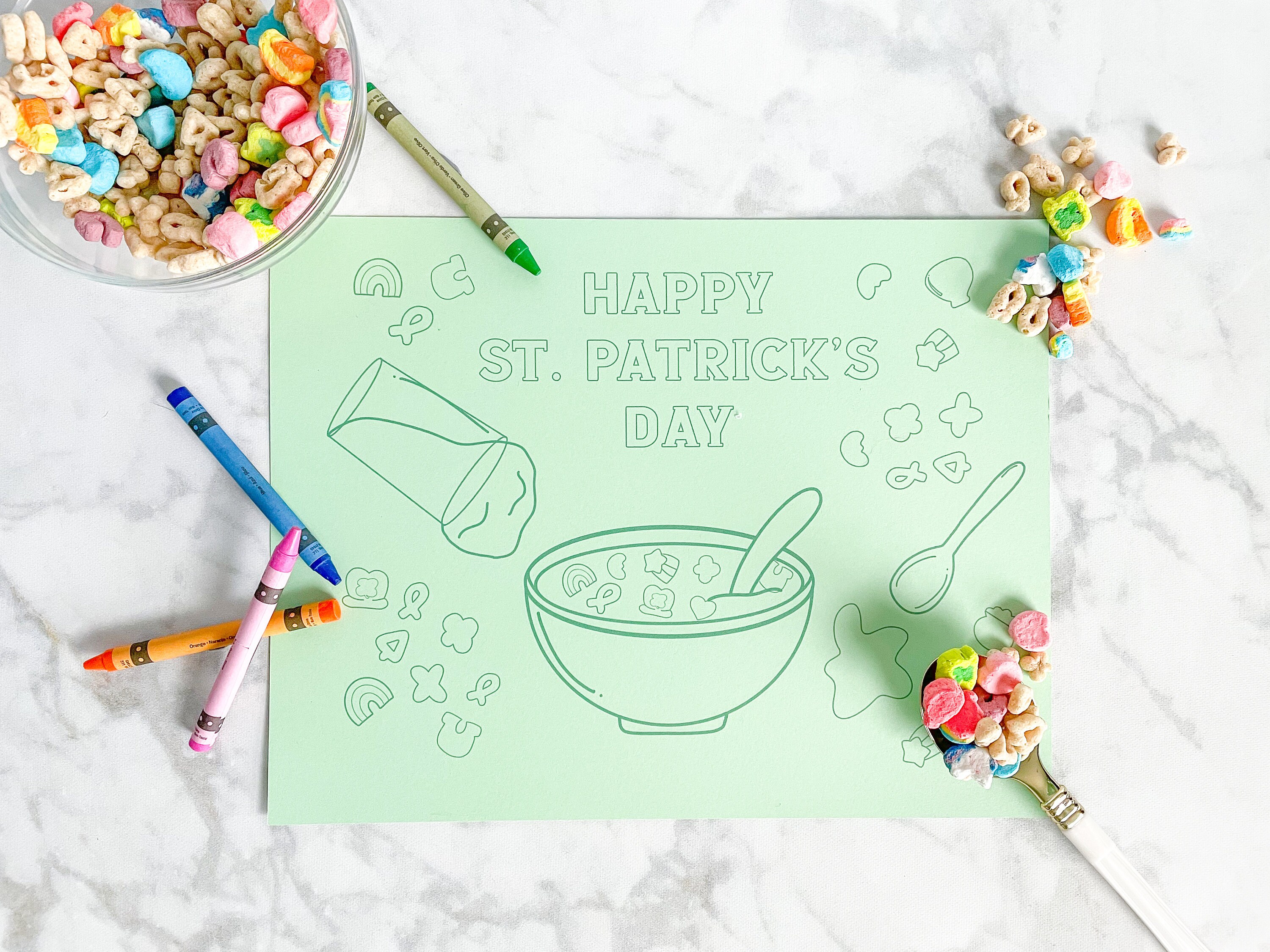 St Patricks Day Printable Placemat St Patricks Day Coloring - Etsy