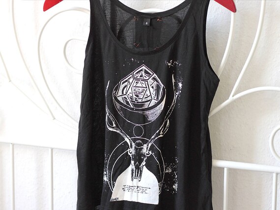 Items similar to handprinted oversized occult top Lucifer antlers on Etsy
