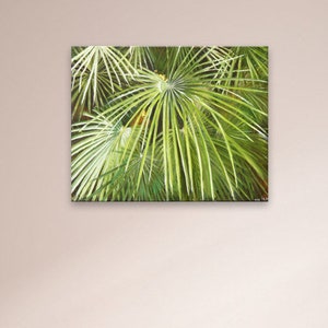 Glass Art, Green Wall Art, Glass Art Print, Oil Painting on Glass, Palm ...