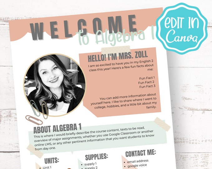 EDITABLE Welcome to Class Template | Back to School Letter | Meet the ...