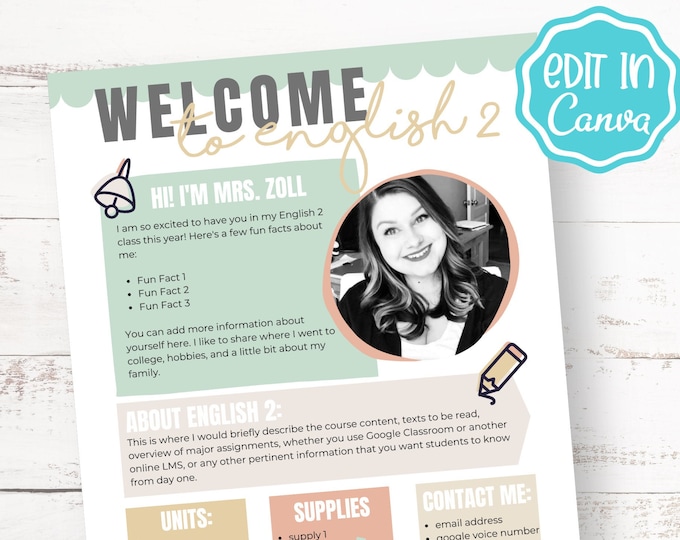 EDITABLE Welcome to Class Template | Back to School Letter | Syllabus ...