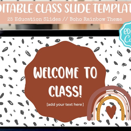 EDITABLE Slides Template Teacher Resources Rustic Sunflower Google ...