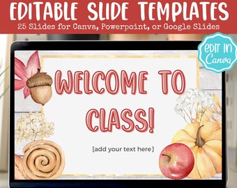 EDITABLE Slide Template Farmhouse Teacher Resources | Etsy
