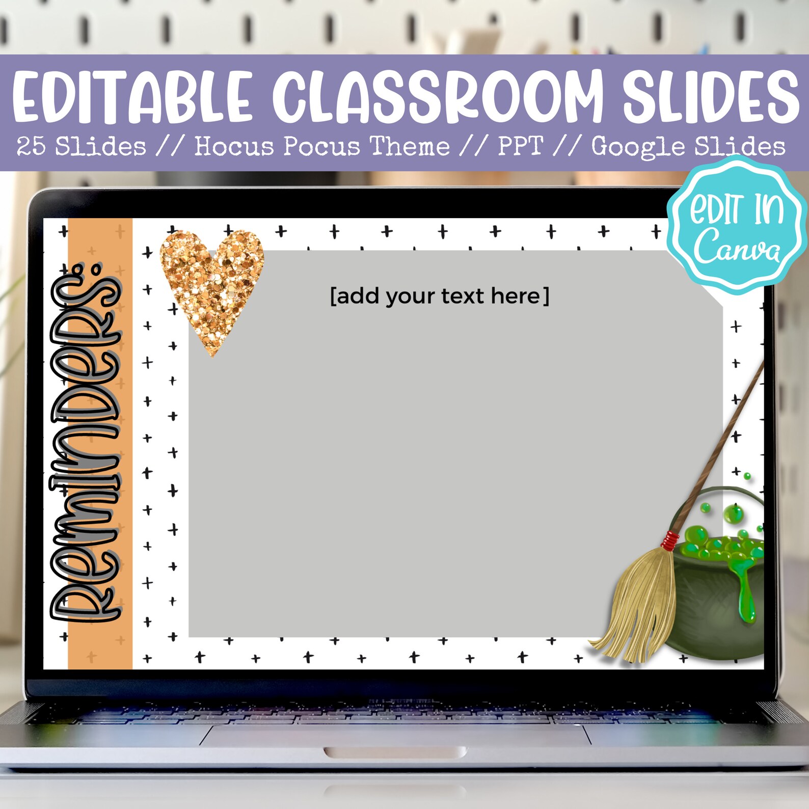EDITABLE Classroom Slides Template | Hocus Pocus | Teacher Resources ...