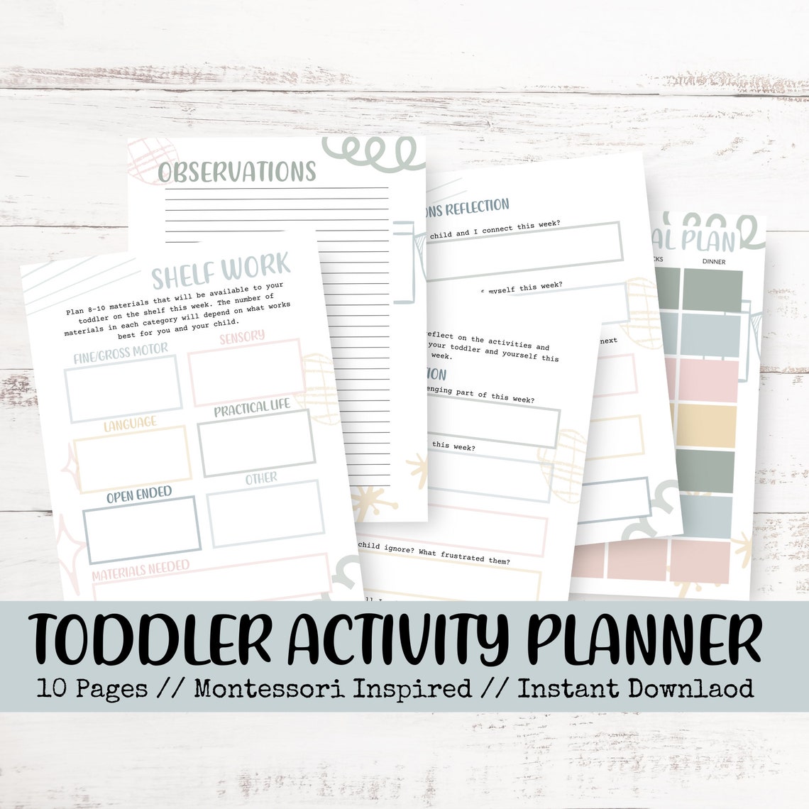 Toddler Activities Planner Montessori Materials Montessori - Etsy