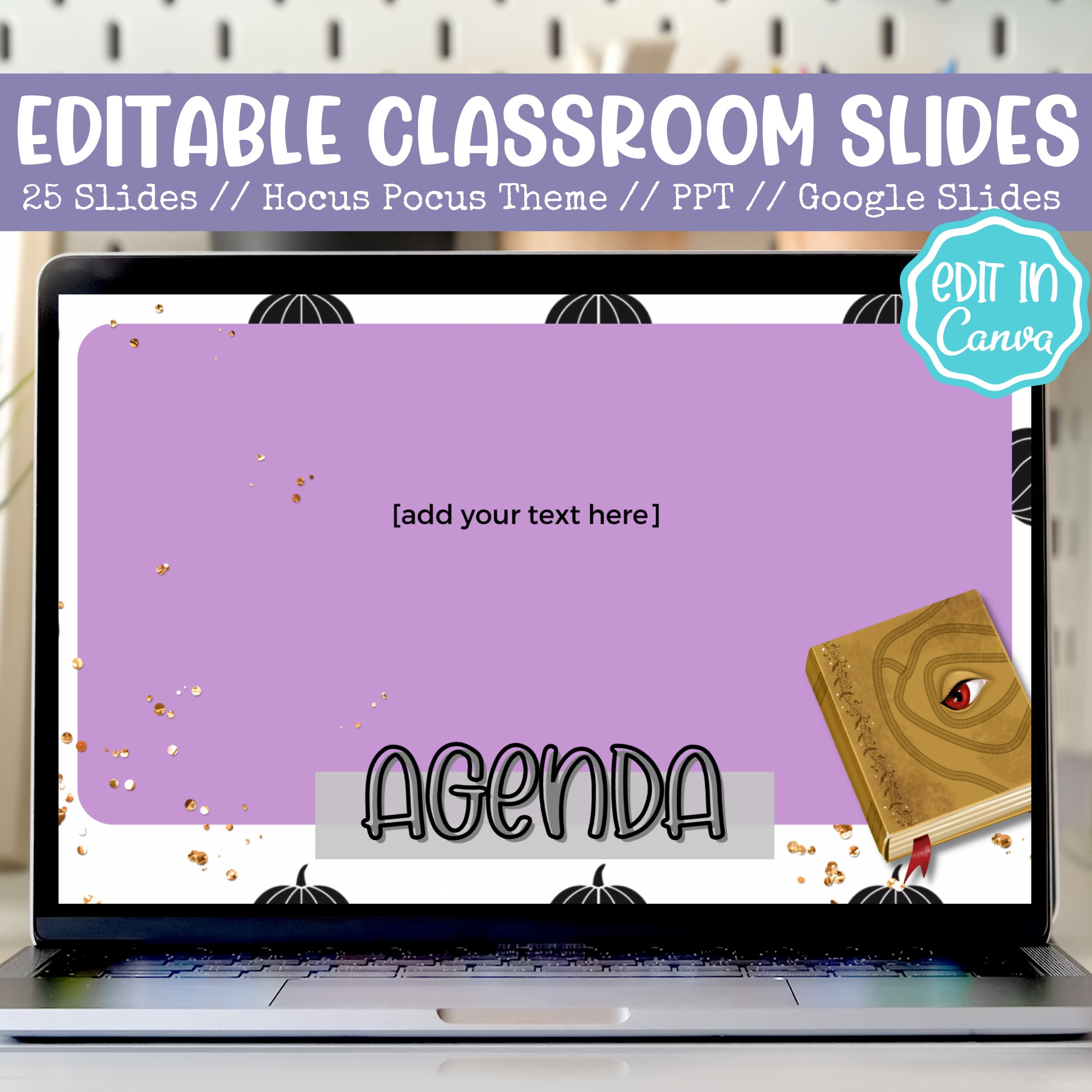 EDITABLE Classroom Slides Template Hocus Pocus Teacher - Etsy