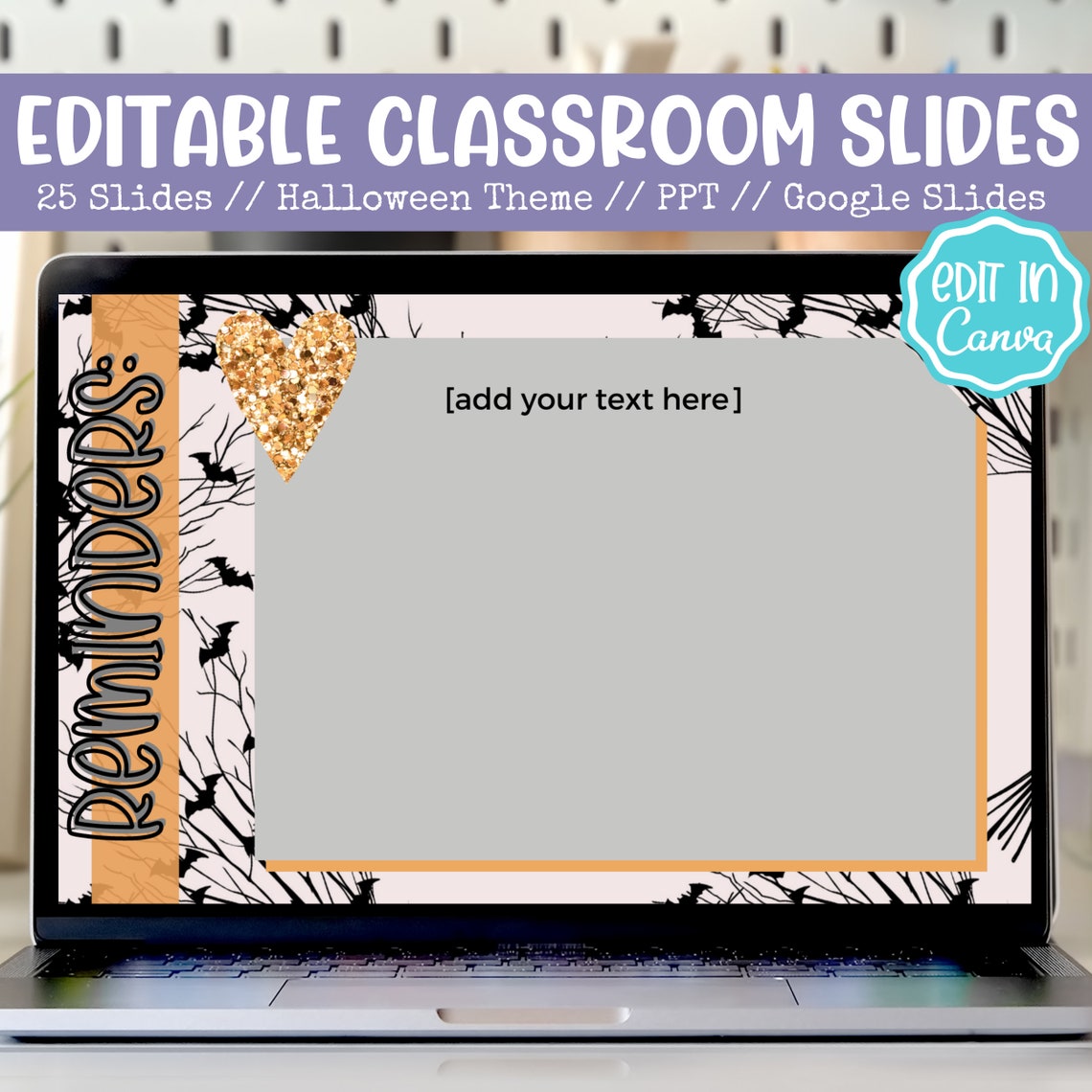 EDITABLE Cute Halloween Slides Template | Classroom Slides | Teacher ...