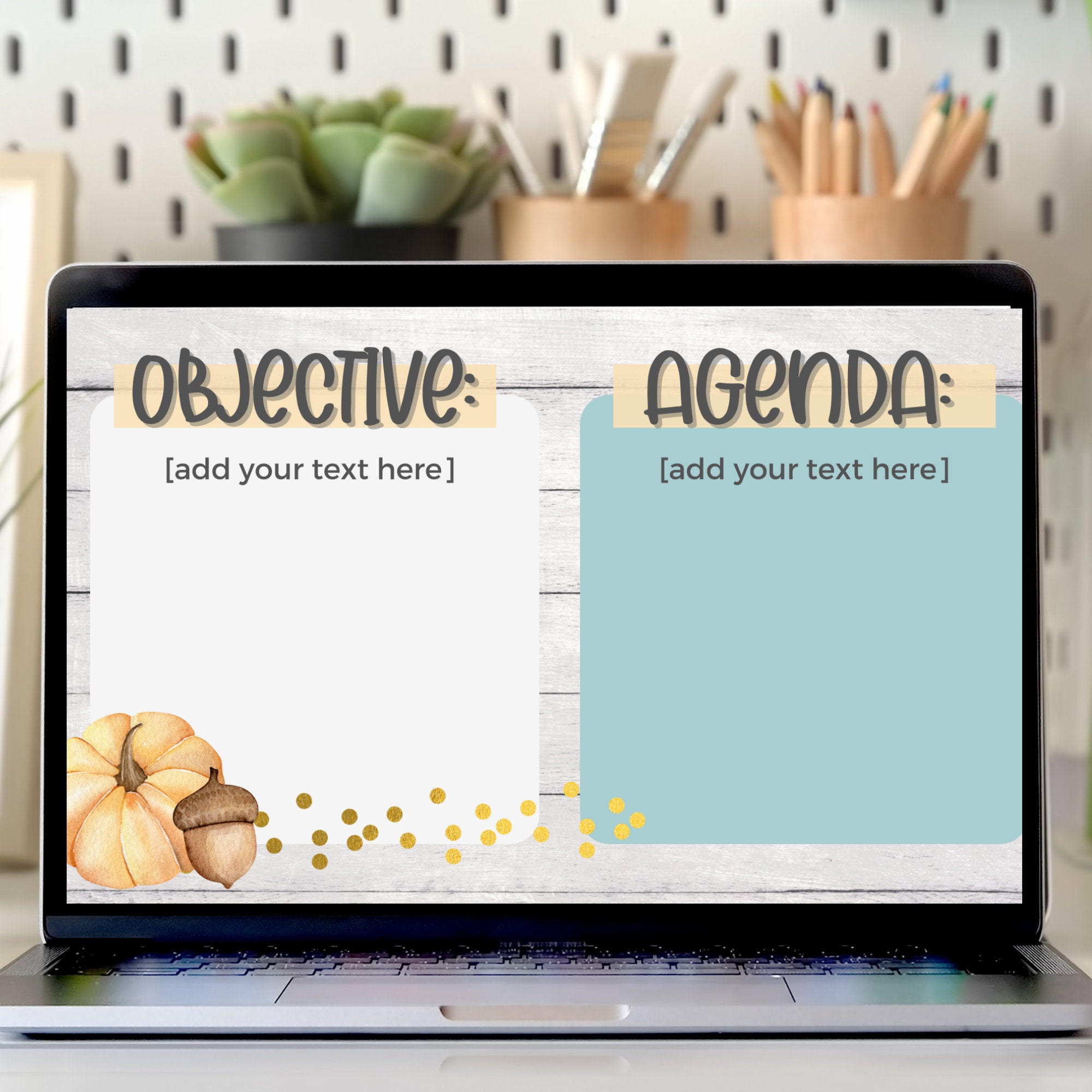EDITABLE Class Slide Template | Autumn Farmhouse | Teacher Resources ...