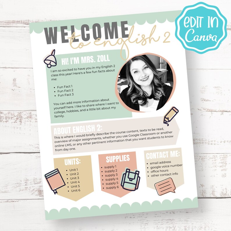 EDITABLE Welcome to Class Template | Back to School Letter | Syllabus ...