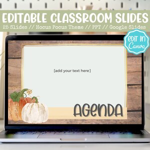 EDITABLE Classroom Slides Template | Pumpkin Theme | Teacher Resources ...