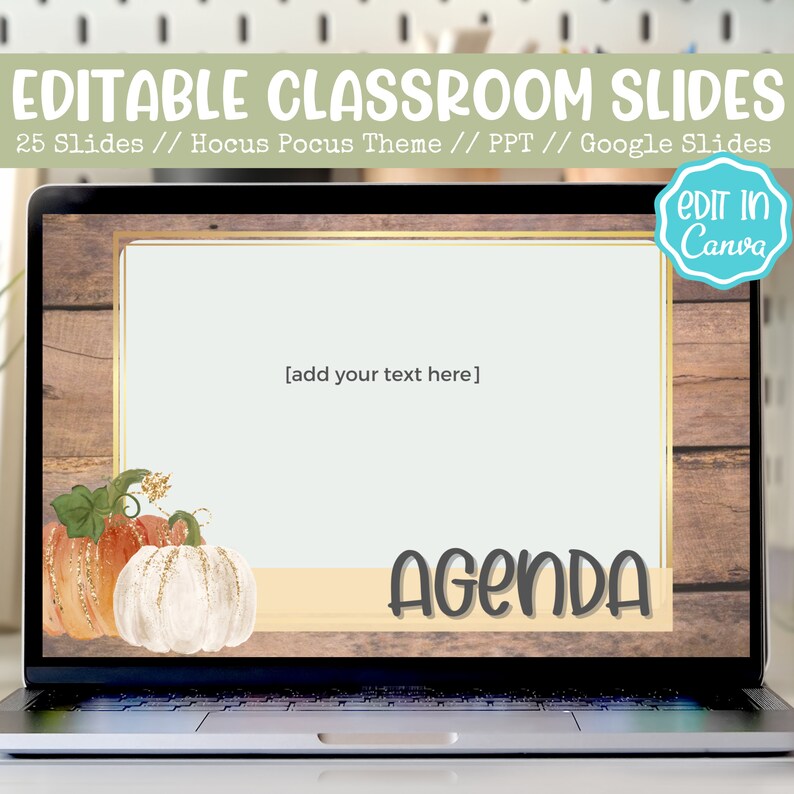 EDITABLE Classroom Slides Template | Pumpkin Theme | Teacher Resources ...