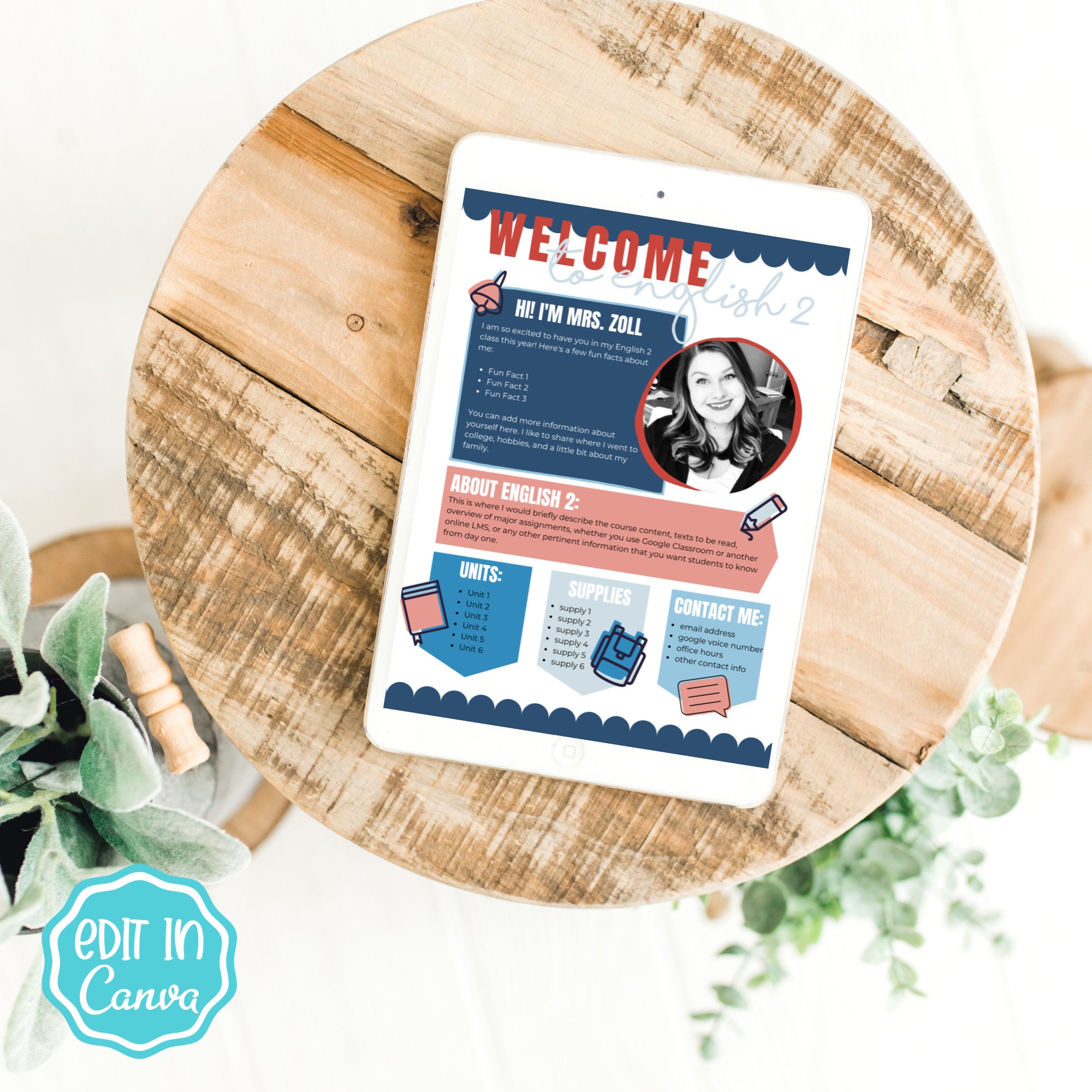 EDITABLE Welcome to Class Template Syllabus Template Back to School ...