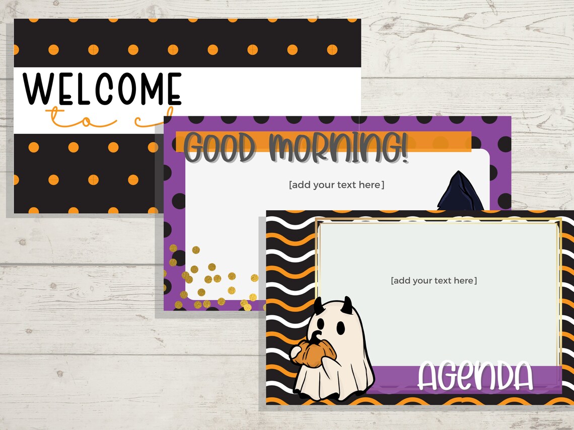 EDITABLE Halloween Classroom Slides Template Ghost Theme Teacher ...