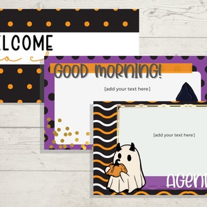 EDITABLE Halloween Classroom Slides Template | Ghost Theme | Teacher ...