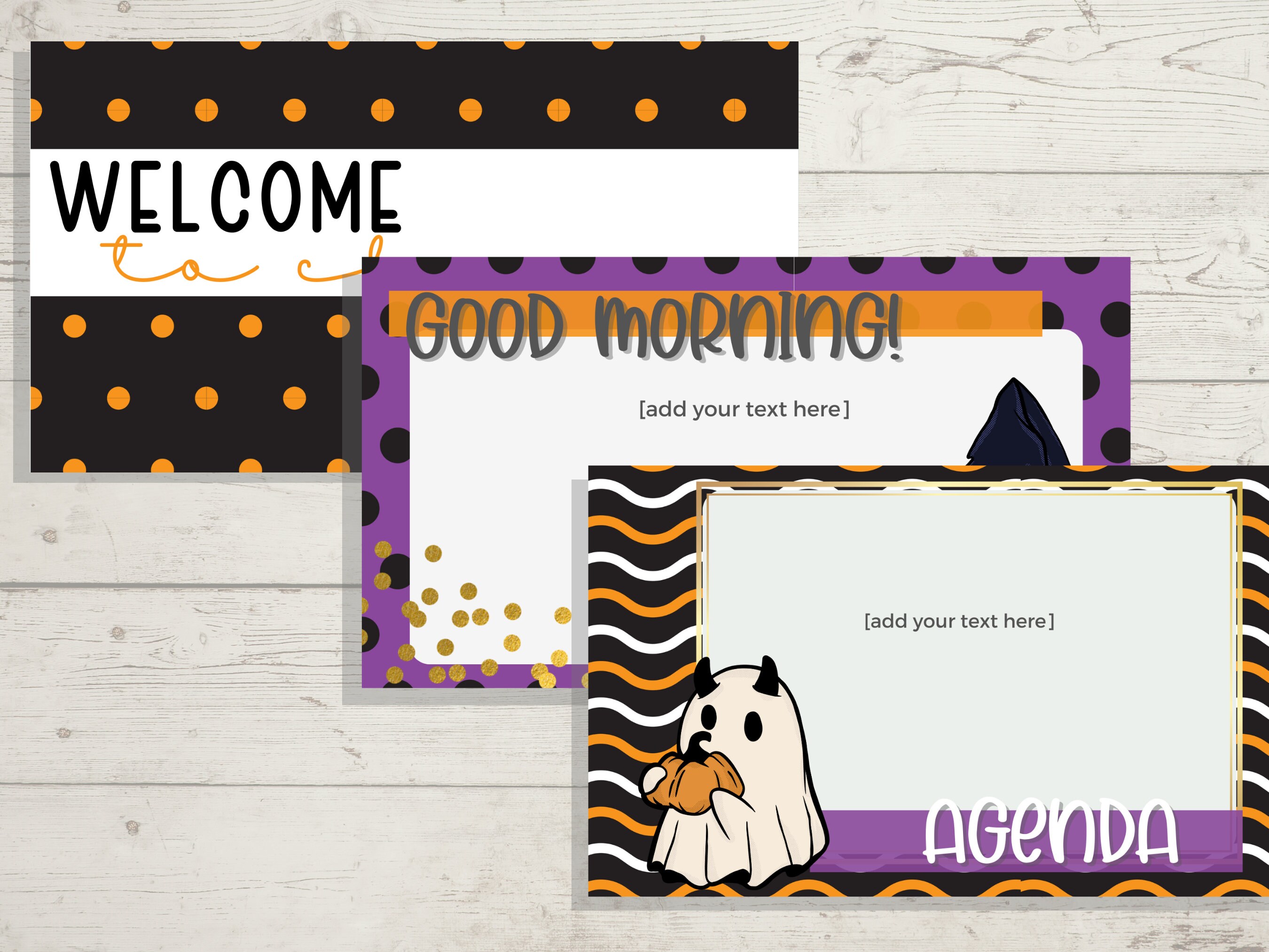 EDITABLE Halloween Classroom Slides Template | Ghost Theme | Teacher ...
