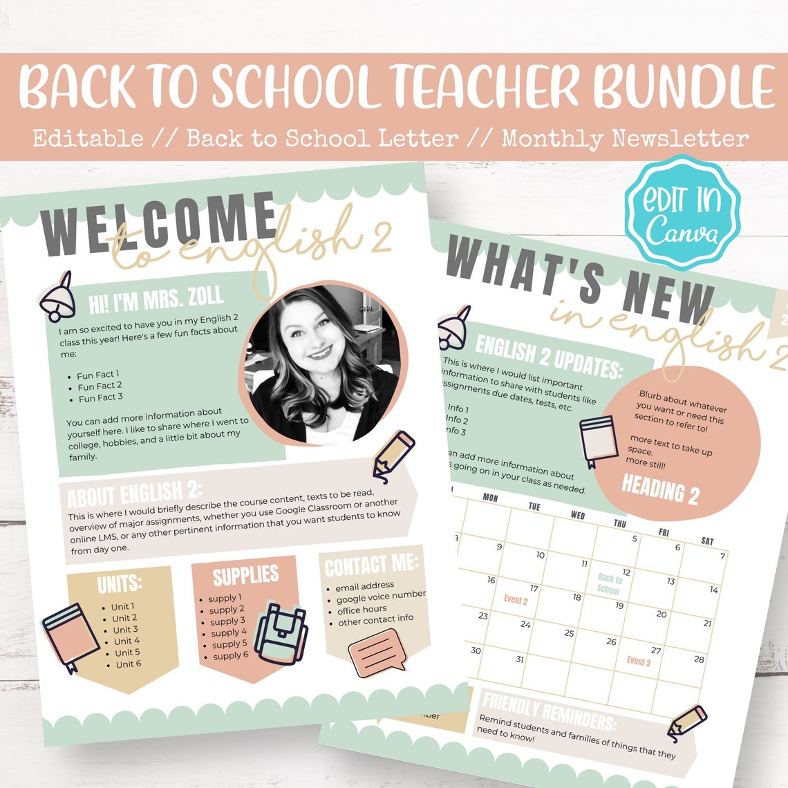 EDITABLE Meet the Teacher Template Back to School Teacher - Etsy