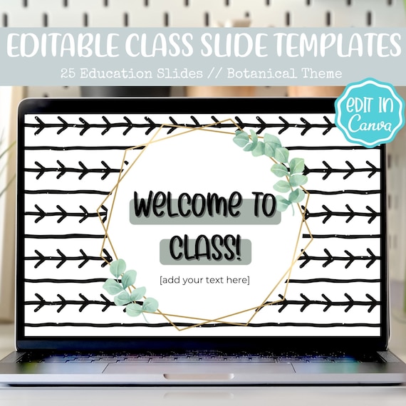 EDITABLE Class Slides Template Elearning Botanical | Etsy