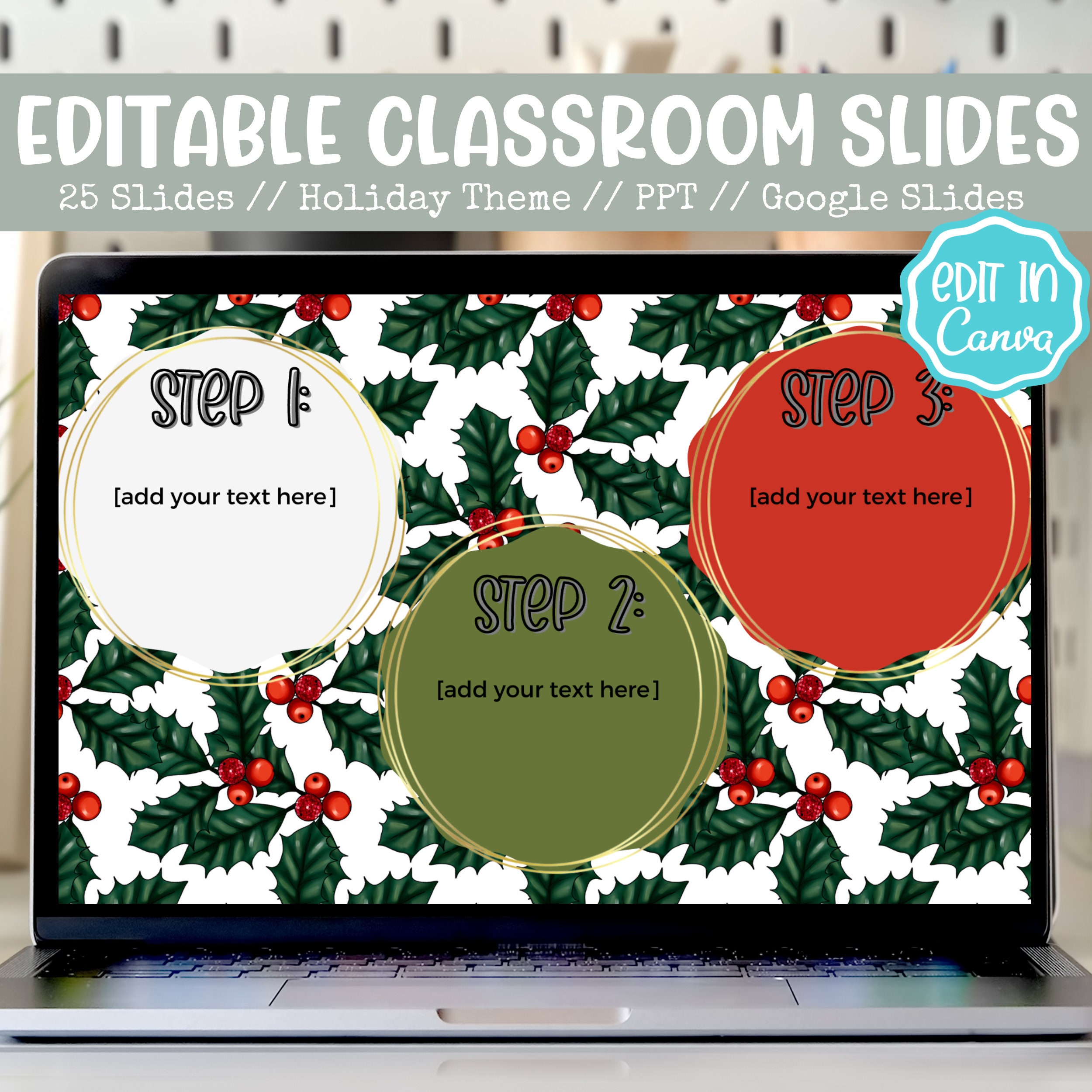 EDITABLE Classroom Slides Template Christmas Powerpoint Template ...