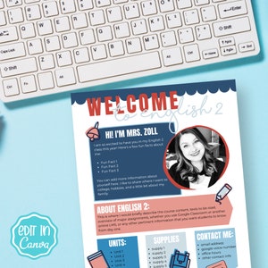 EDITABLE Welcome to Class Template Syllabus Template Back to School ...