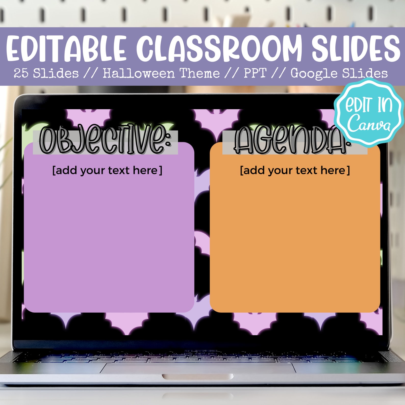 EDITABLE Cute Halloween Slides Template | Classroom Slides | Teacher ...