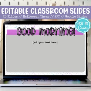 EDITABLE Cute Halloween Slides Template | Classroom Slides | Teacher ...